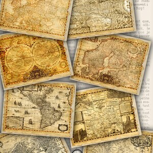 Antique Map Paper Pack, Digital Paper Pack, Decorative Paper, Map ...