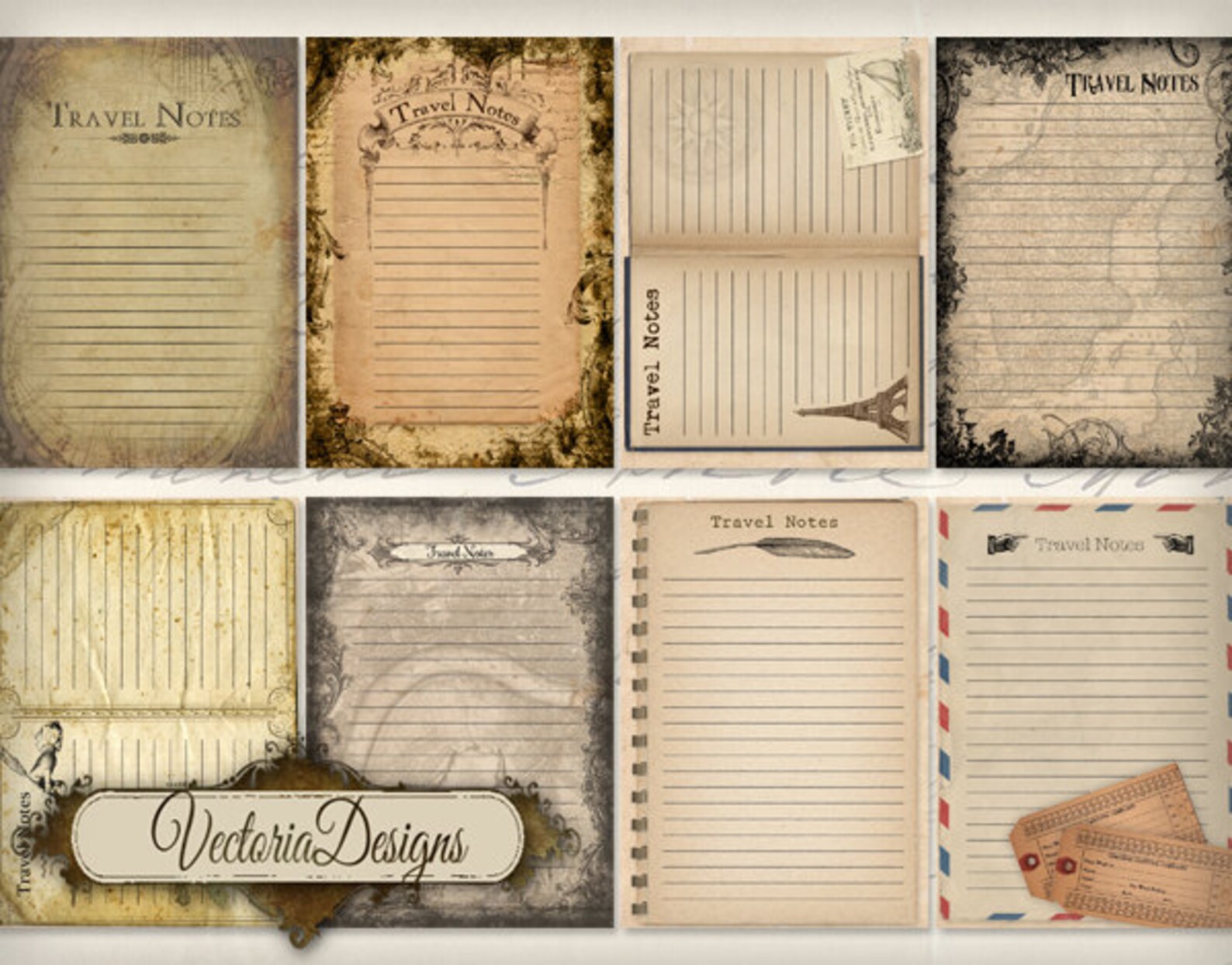 Travel Notes, ATC Cards, Printable Paper Craft, Scrapbook Paper ...