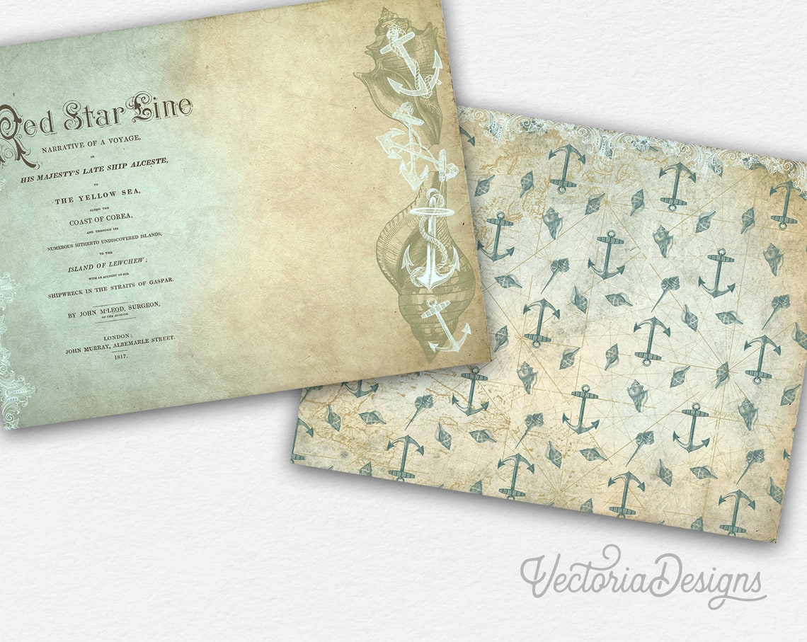 Nautical Paper Pack Digital Paper Pack Nautical Junk - Etsy