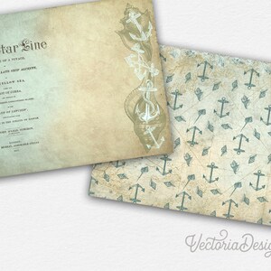 Nautical Paper Pack, Digital Paper Pack, Nautical Junk Journal ...