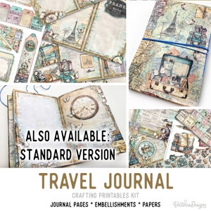 Travel Junk Journal Kit, Travel Journal MINI Crafting Printables Kit ...