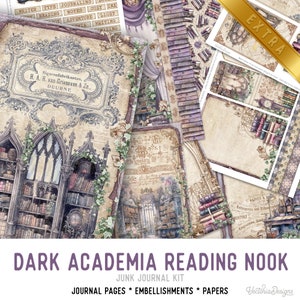 Dark Academia Writer Junk Journal Kit Large DELUXE, Dark Academia ...