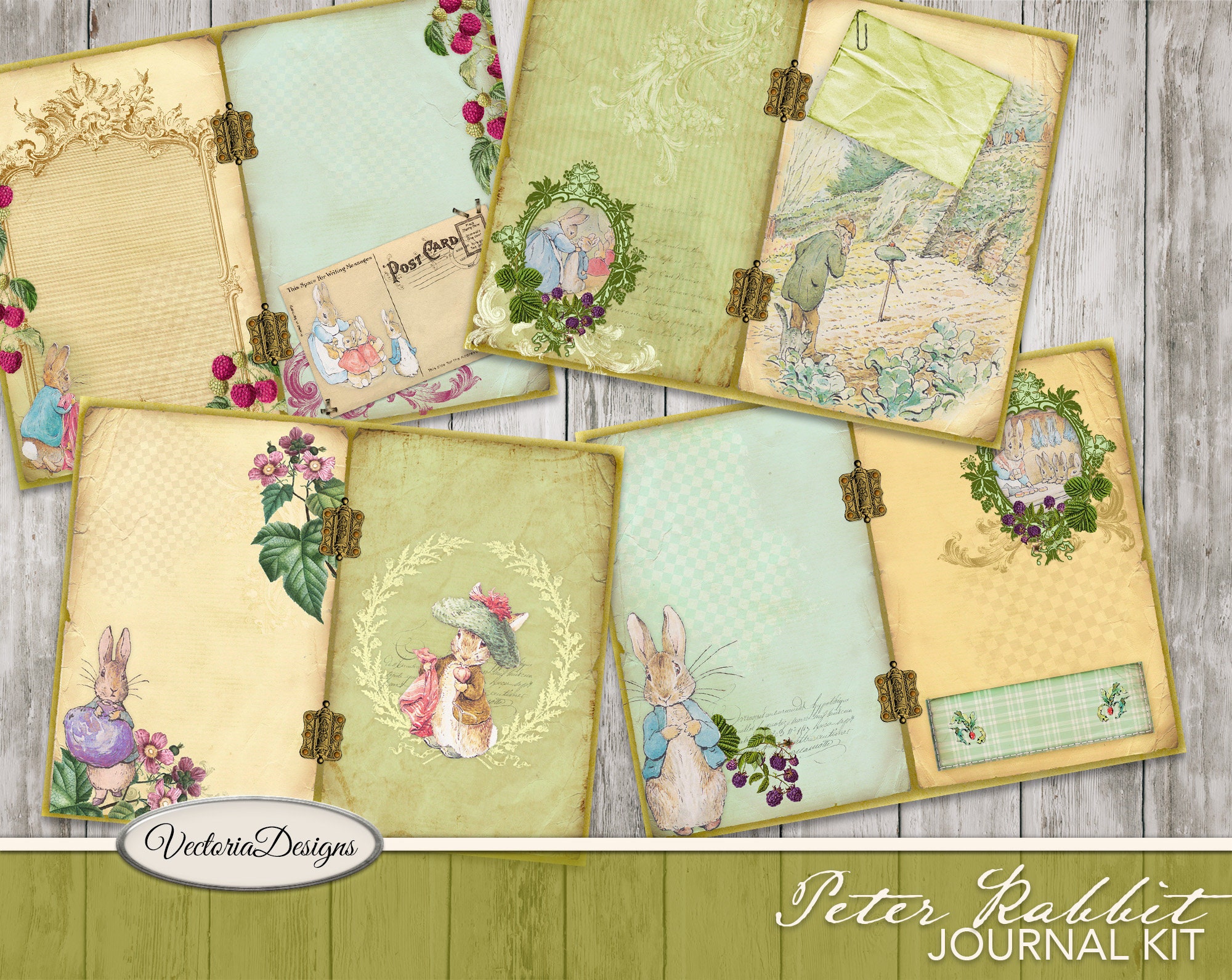 Peter Rabbit Journal Kit, Beatrix Potter DIY Kit, Printable Journal Kit ...