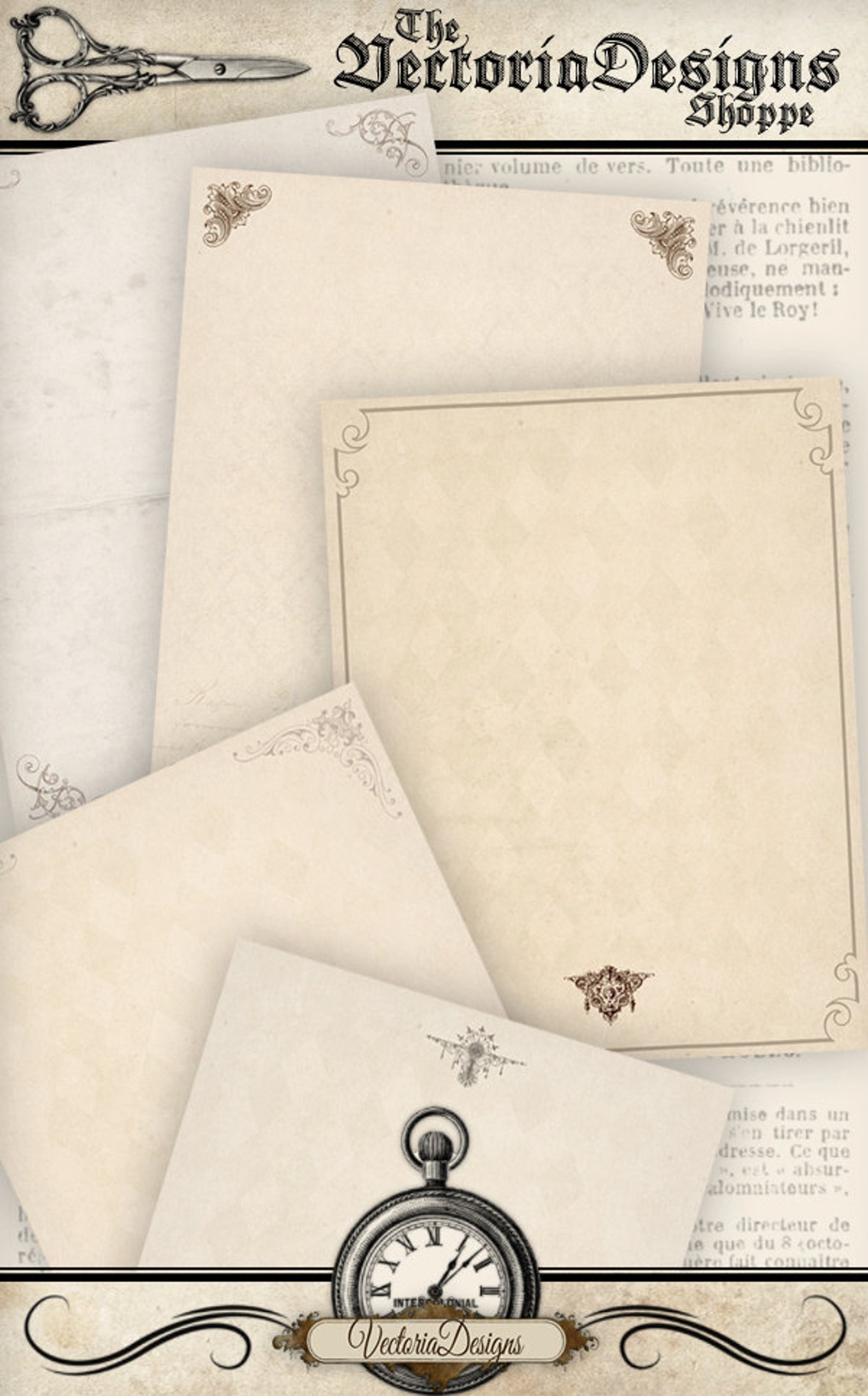 Vintage Stationery Paper Letter Writing Paper Printable | Etsy