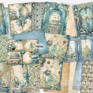 Atlantis Junk Journal Kit DELUXE, Atlantis Crafting Printables Kit ...