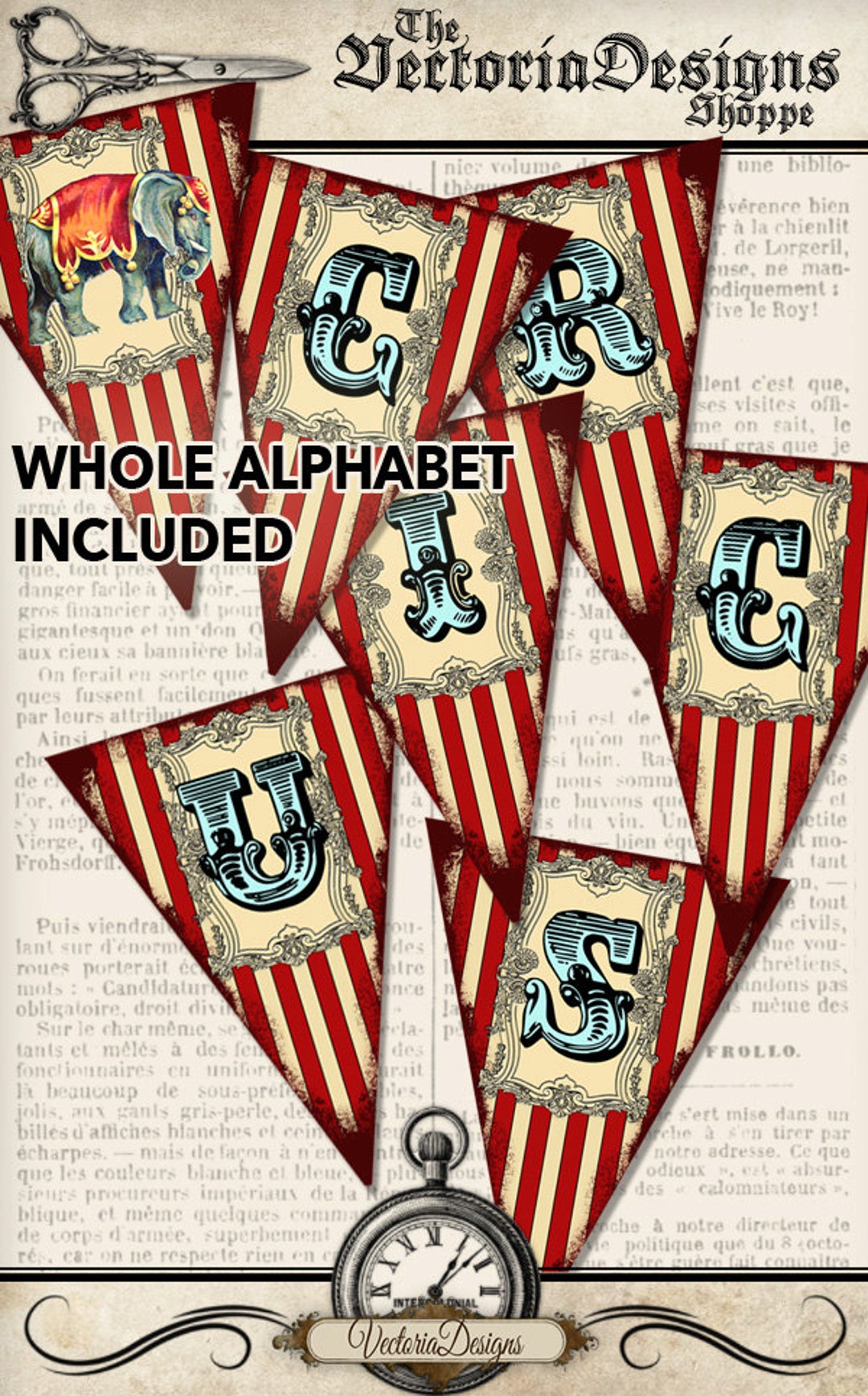 Circus Banner, Printable Circus Banner, Circus Alphabet, Circus ...