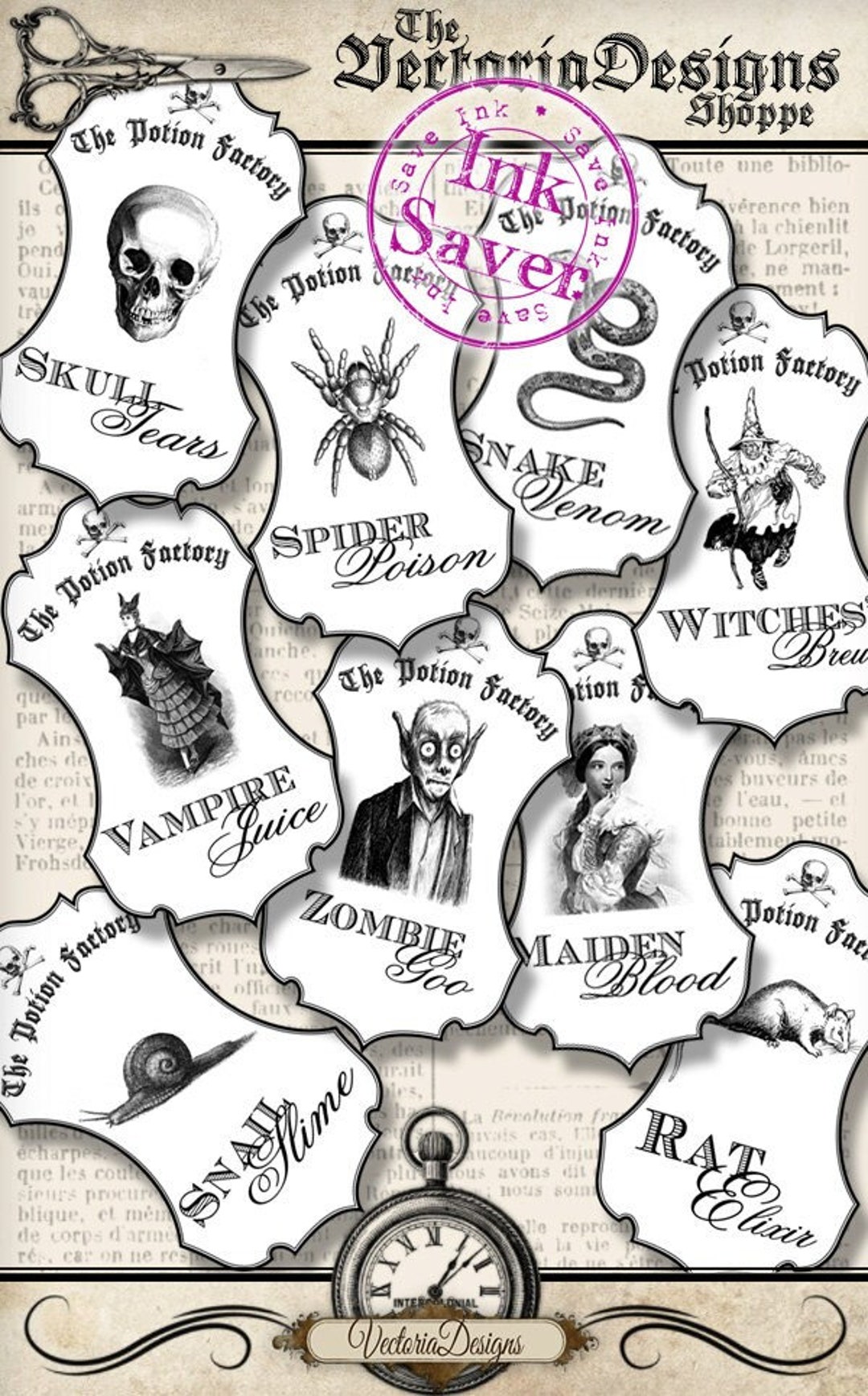 Halloween Drink Labels, Halloween Potion Labels, Apothecary Bottle ...