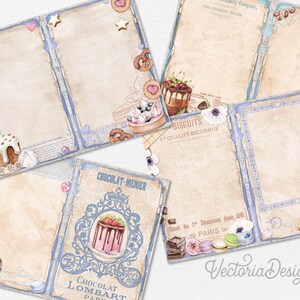 Sweets in Blue Junk Journal Kit, Dessert Embellishments, Junk Journal ...