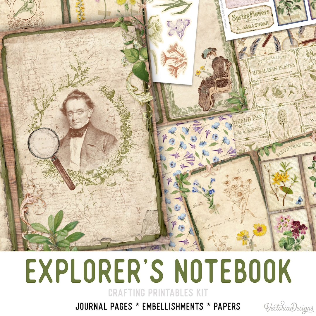 Explorer's Notebook Crafting Printables Kit, Printable Nature Junk ...