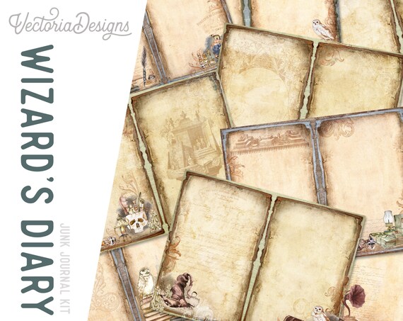 Wizard's Diary Journal Pages Printable Journal Mini - Etsy