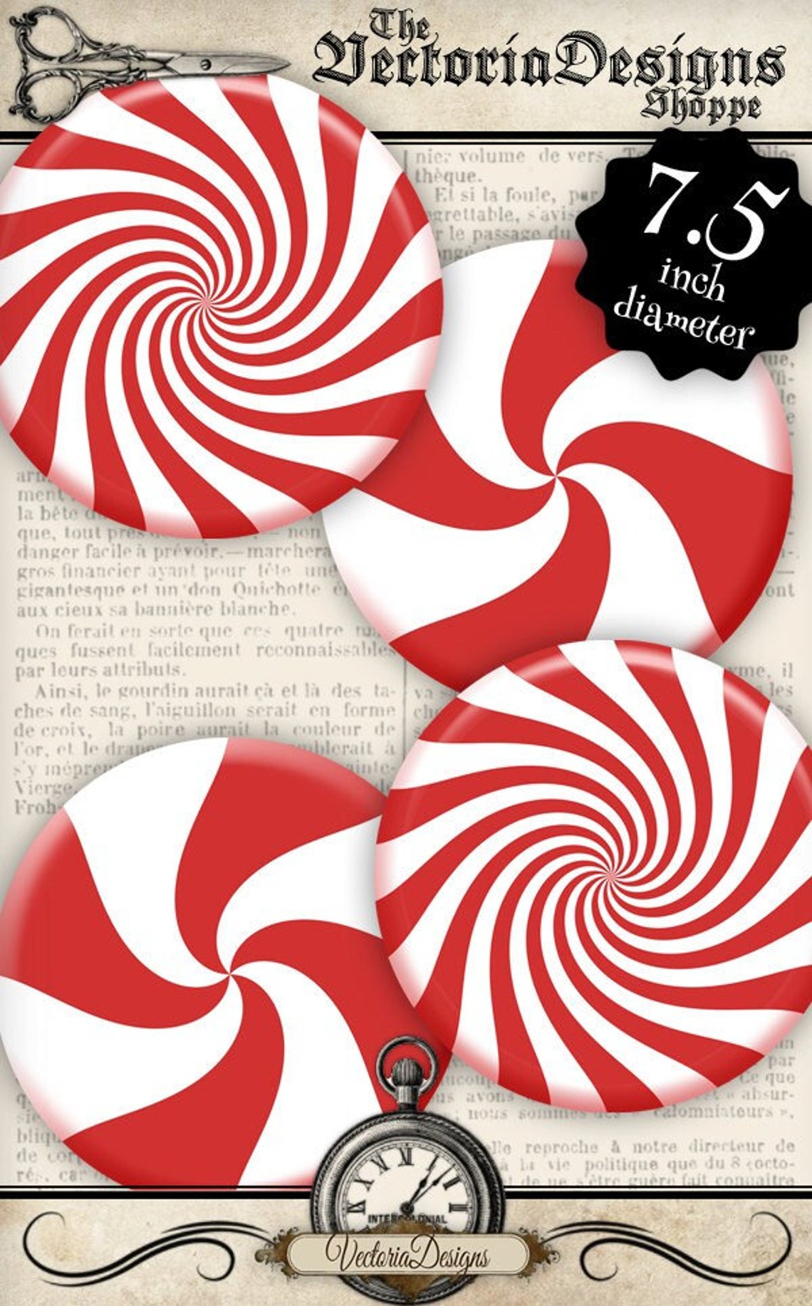 Large Peppermint Ornaments for Christmas. Peppermint - Etsy