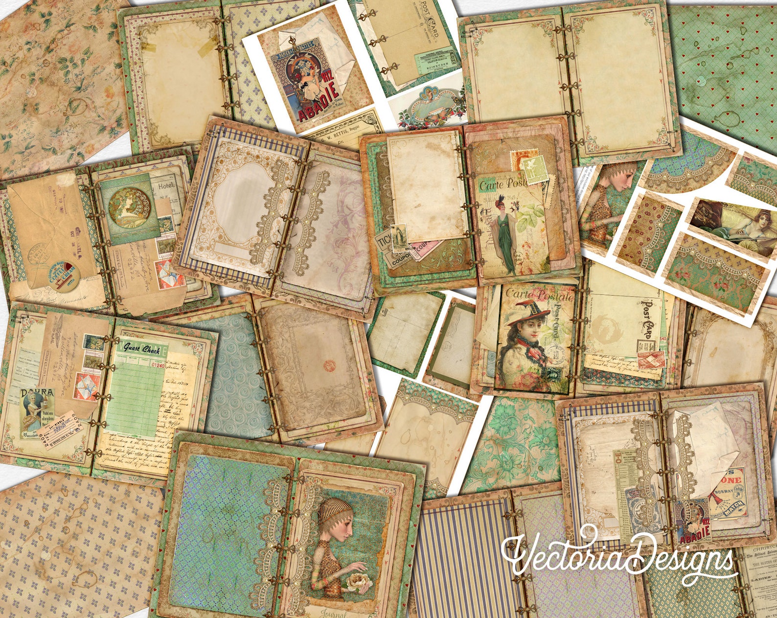 Memories Junk Journal Kit, Printable Junk Journal, Digital Journal Kit ...