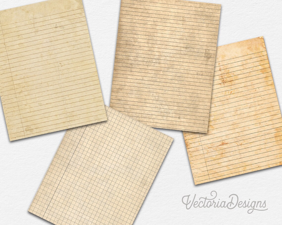 Grunge Notebook Paper, Junk Journal Printable, Digital Notebook Paper ...
