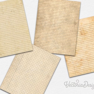 Grunge Notebook Paper, Junk Journal Printable, Digital Notebook Paper ...