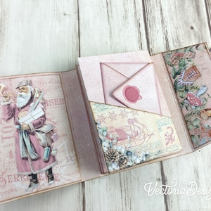 Pink Christmas Tiny Mini Booklet Mini Project Booklet Craft Kit Folio ...