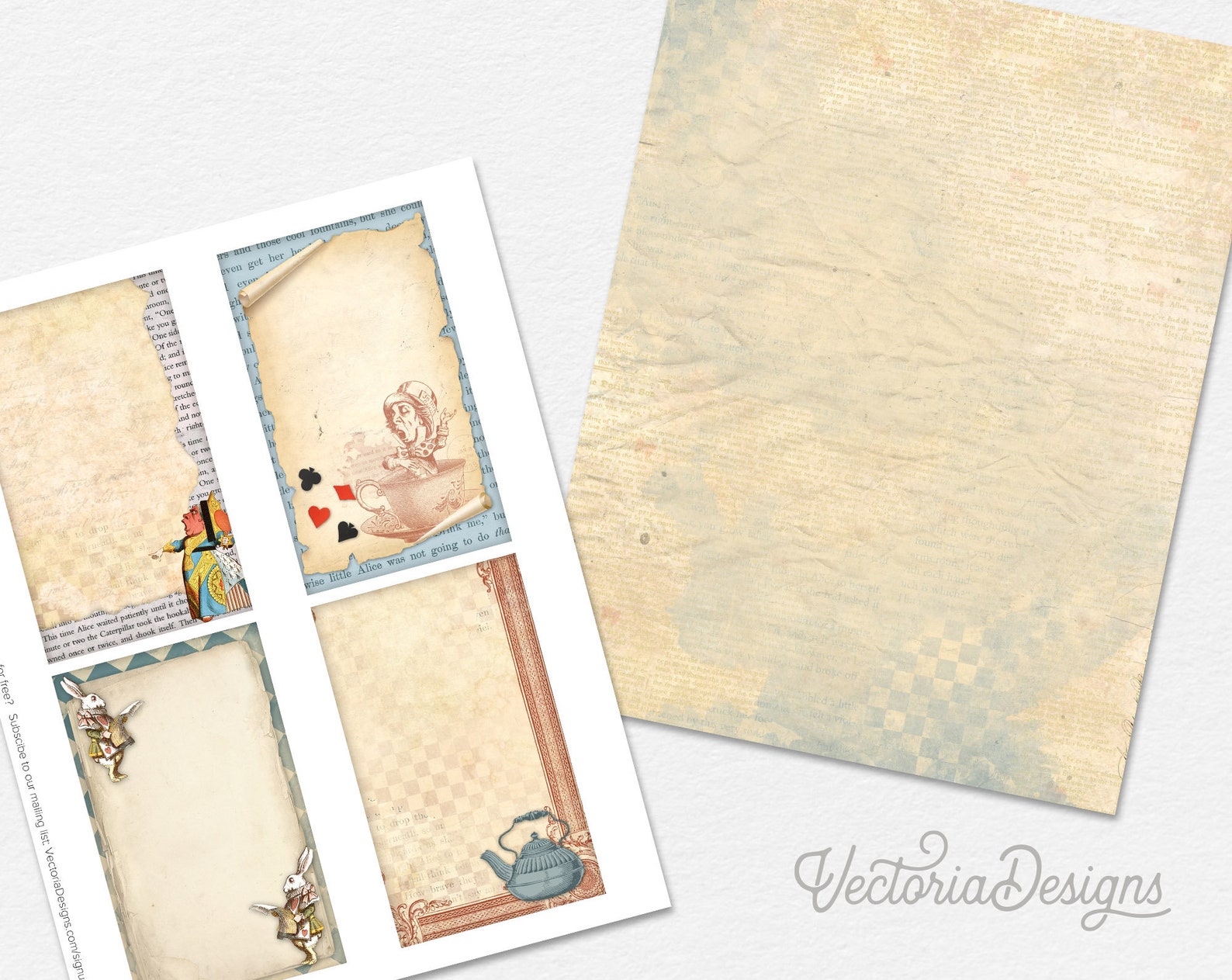 Alice in Wonderland File Folders Kit, Printable File Folders, Tab ...