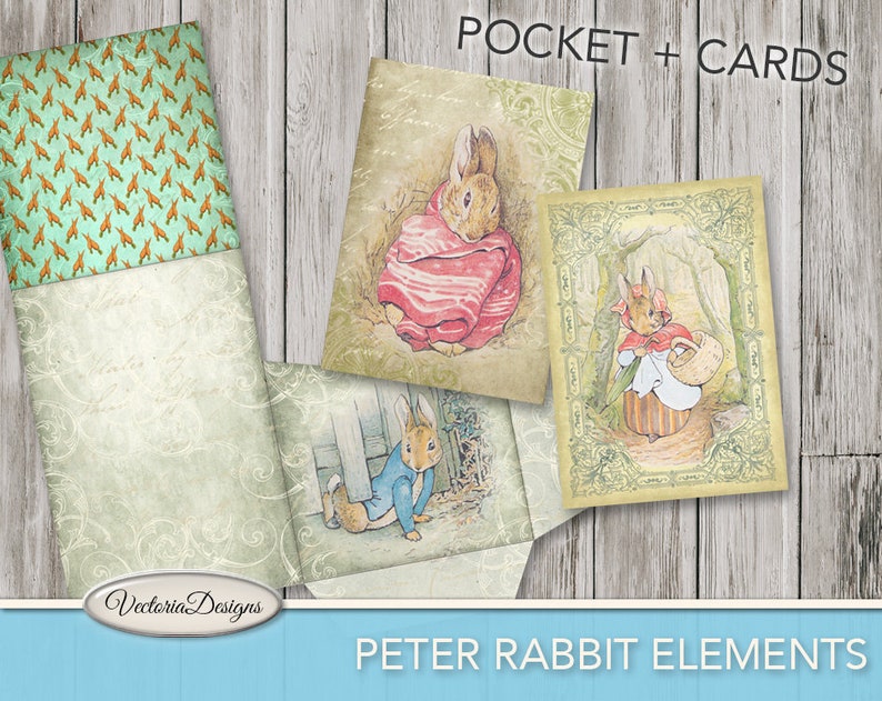 Peter Rabbit Digital Paper, Junk Journal Printable, Beatrix Potter ...