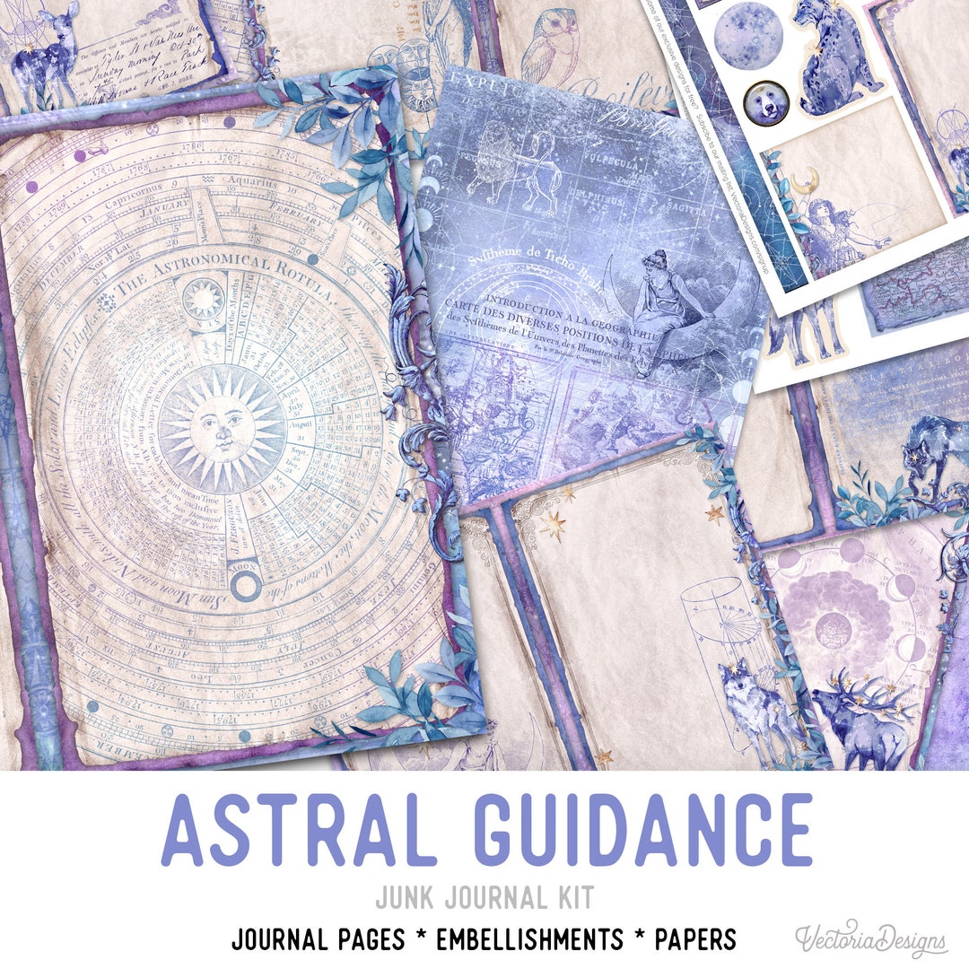 Astral Guidance Junk Journal Kit, Astrology Journal, Zodiac Junk ...