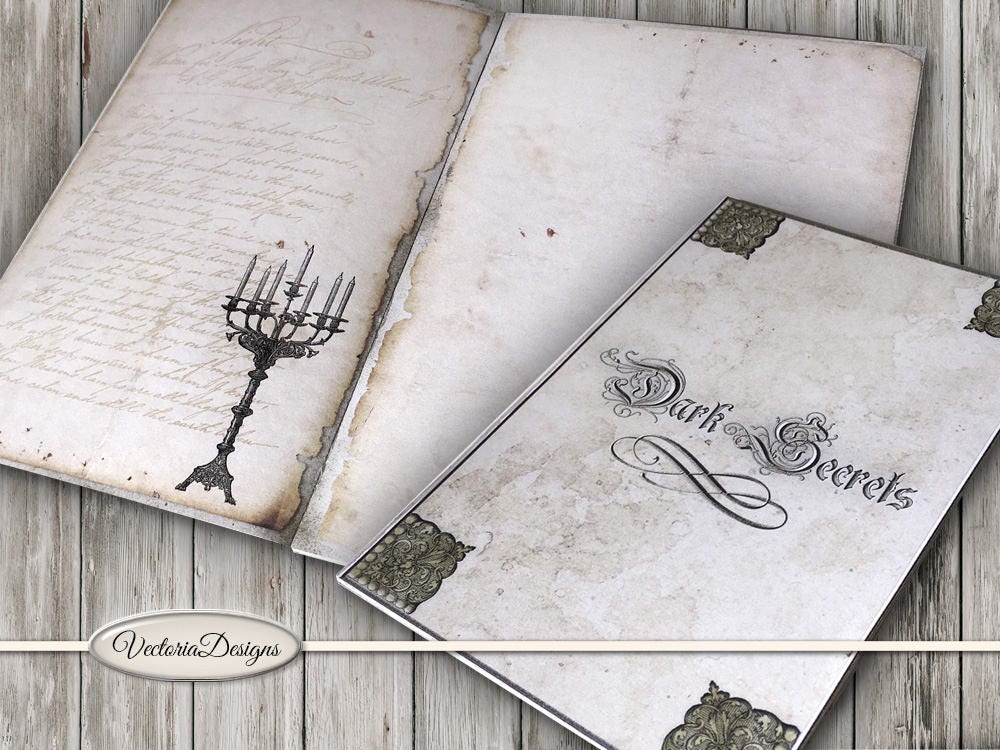 Gothic Halloween 8 5 By 11 Scrapbooking Paper Digital Victorian Gothic