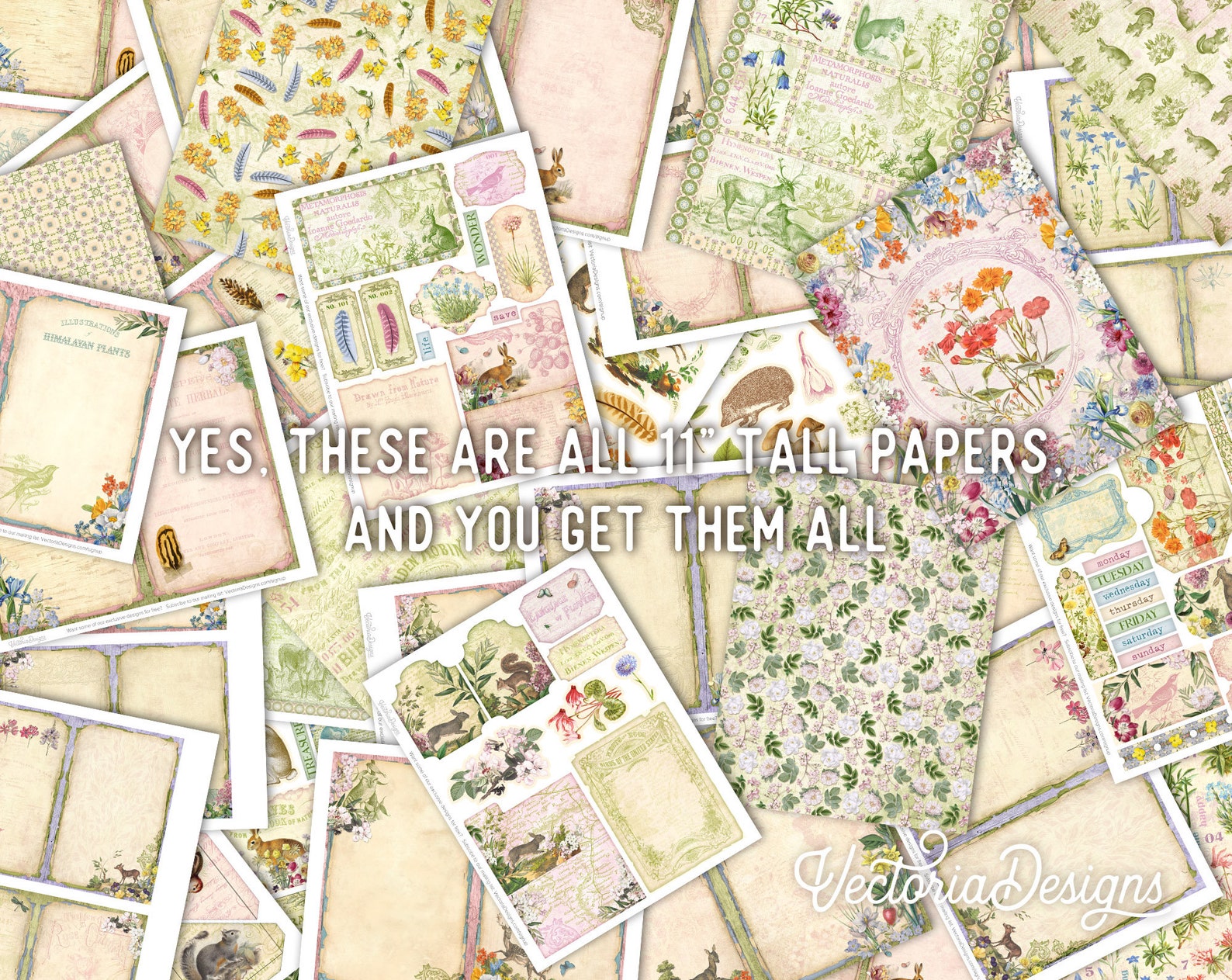 Spring Nature Journal Crafting Printables Kit, Spring Junk Journal ...