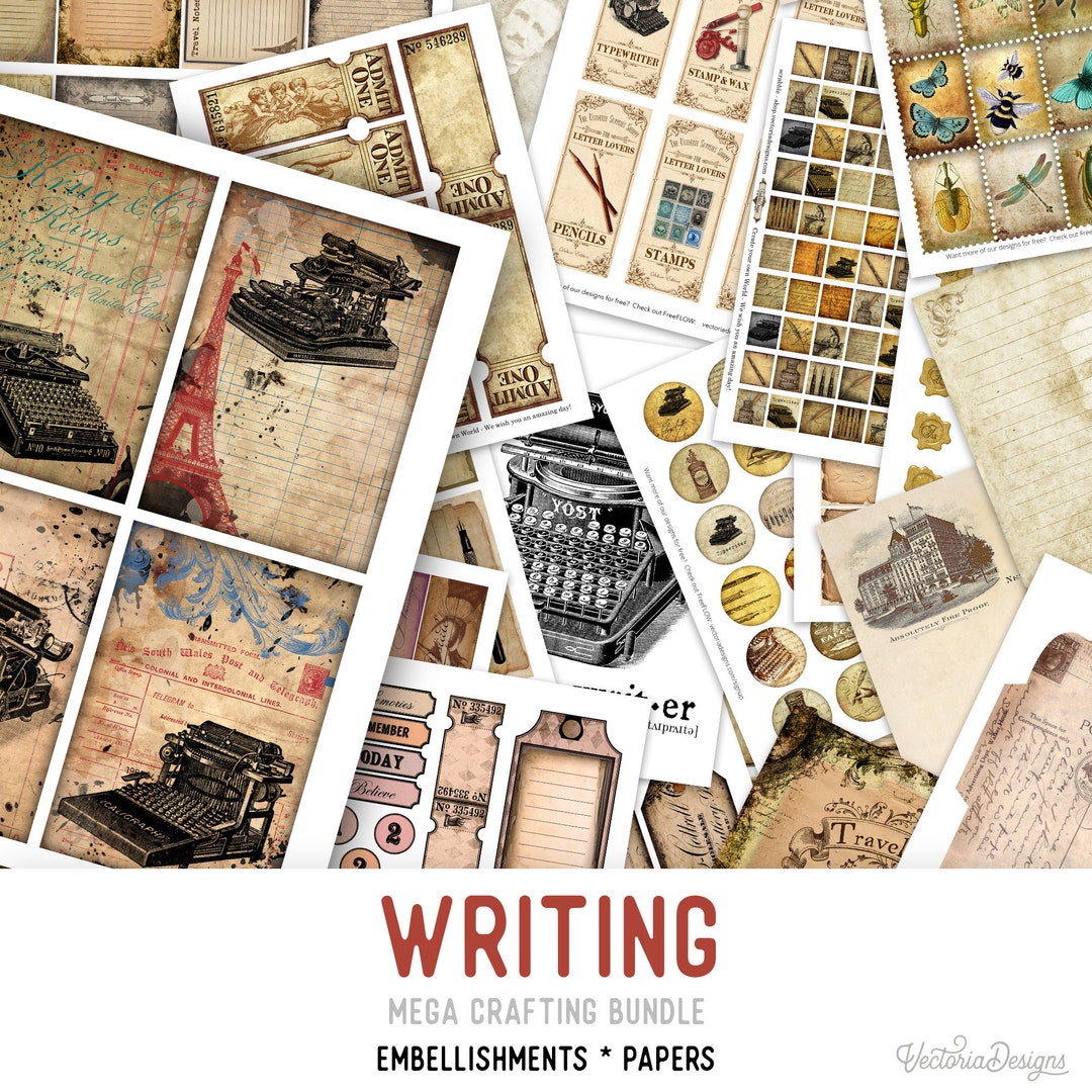 Writing Mega Crafting Bundle, Envelope Digital Kits, Letter Writing ...