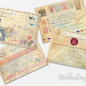 Old Writing Envelopes, Printable Envelopes, Writing Paper, Vintage ...