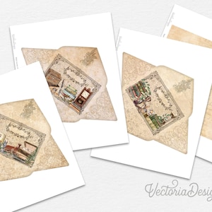 Books Envelopes, Printable Envelope, Vintage Books, Scrapbooking ...