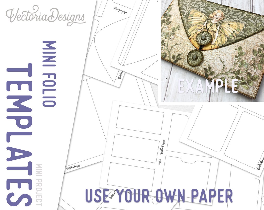 Mini Folio Templates Folio Craft Kit Folio Kit Junk Journal - Etsy