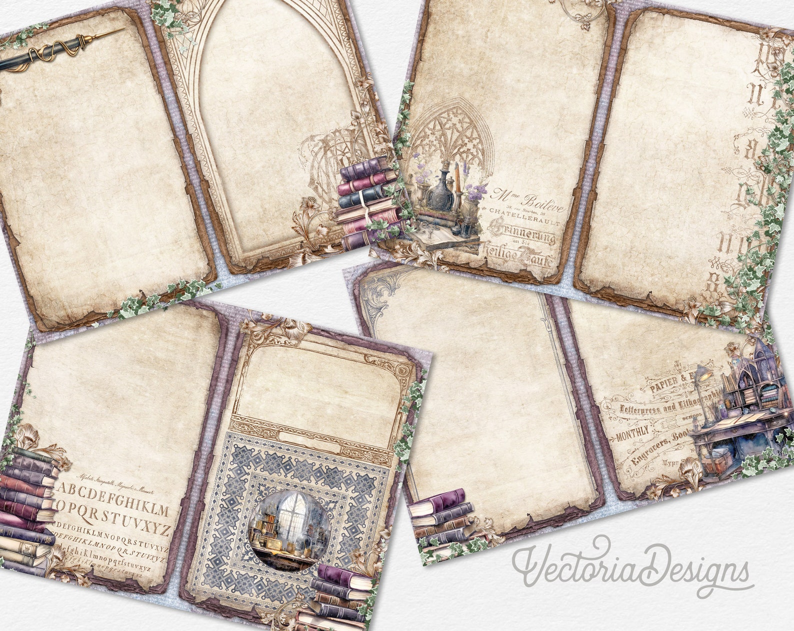 Dark Academia Reading Nook Junk Journal Kit, Printable Junk Journal Kit ...
