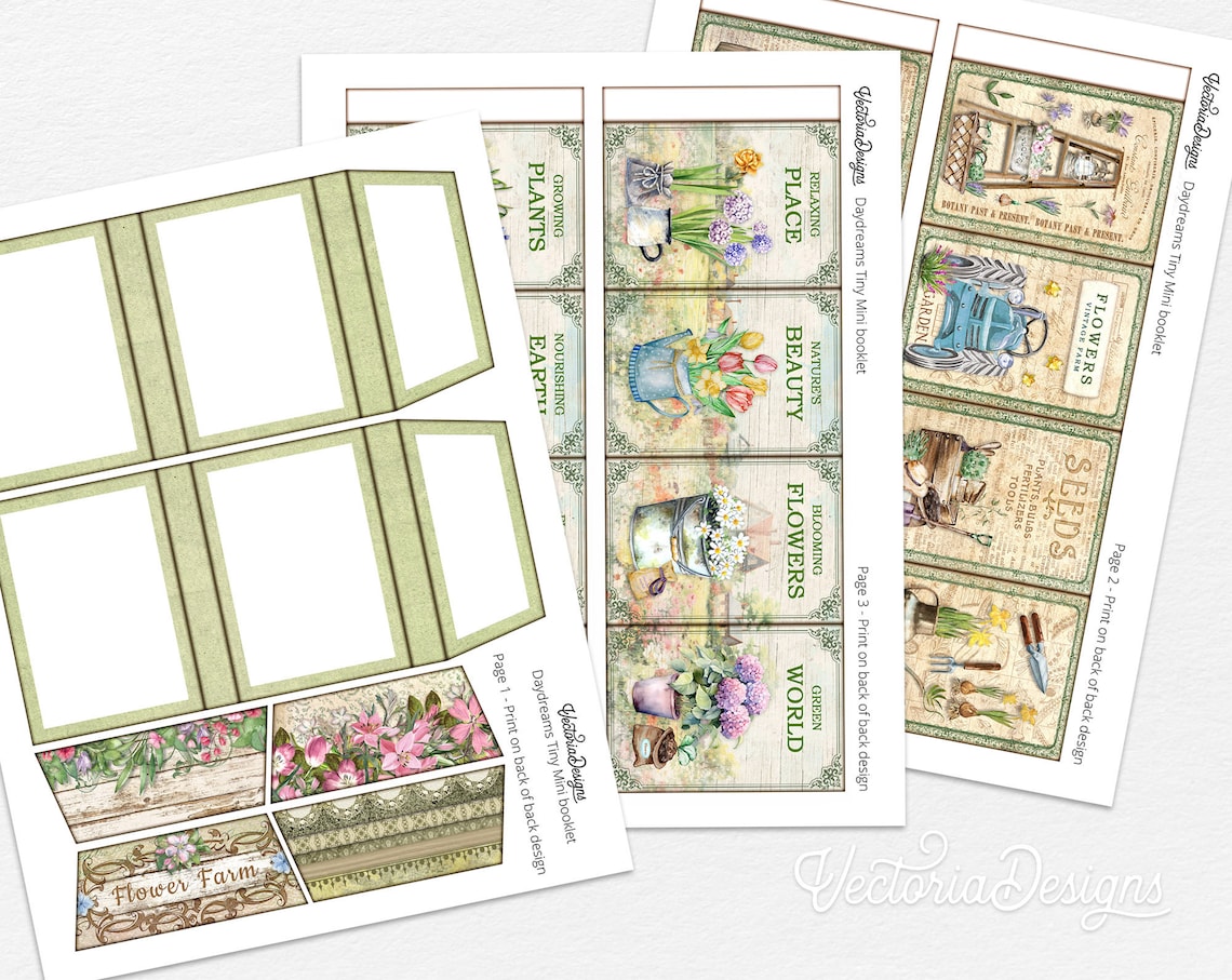 Flower Farm Tiny Mini Booklet Mini Project Booklet Craft Kit Folio Kit ...