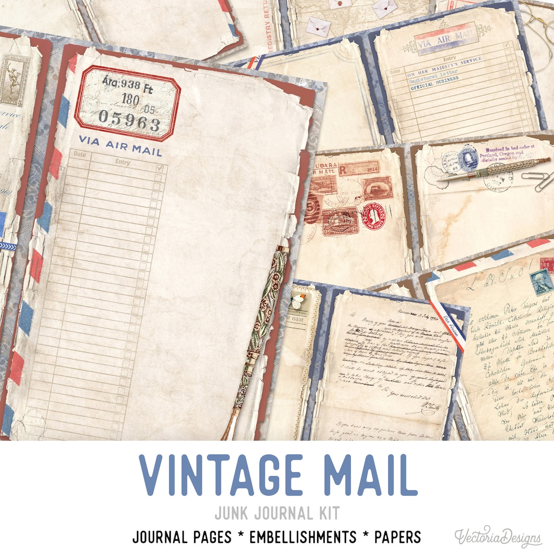 Vintage Mail Junk Journal Pages Vintage Mail Junk Journal Printable Junk Journal Mail Mini Junk ...