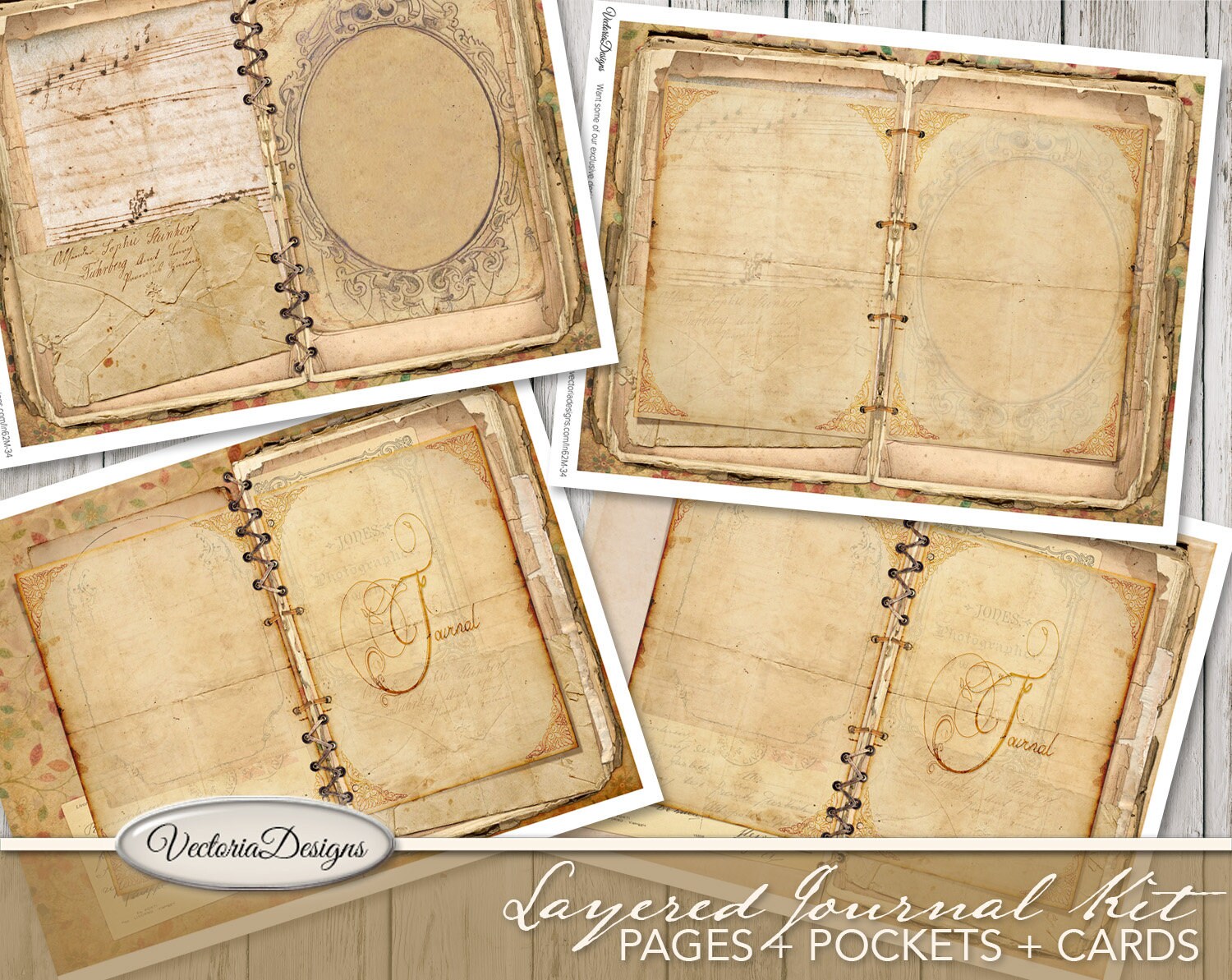 Layered Journal Kit, Printable Junk Journal, Digital Journal Kit, Junk ...