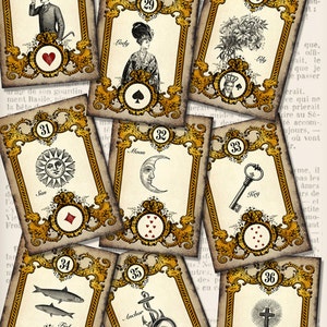 Lenormand Cards, Tarot Cards, Printable Tarot Set, Digital Tarot Deck ...