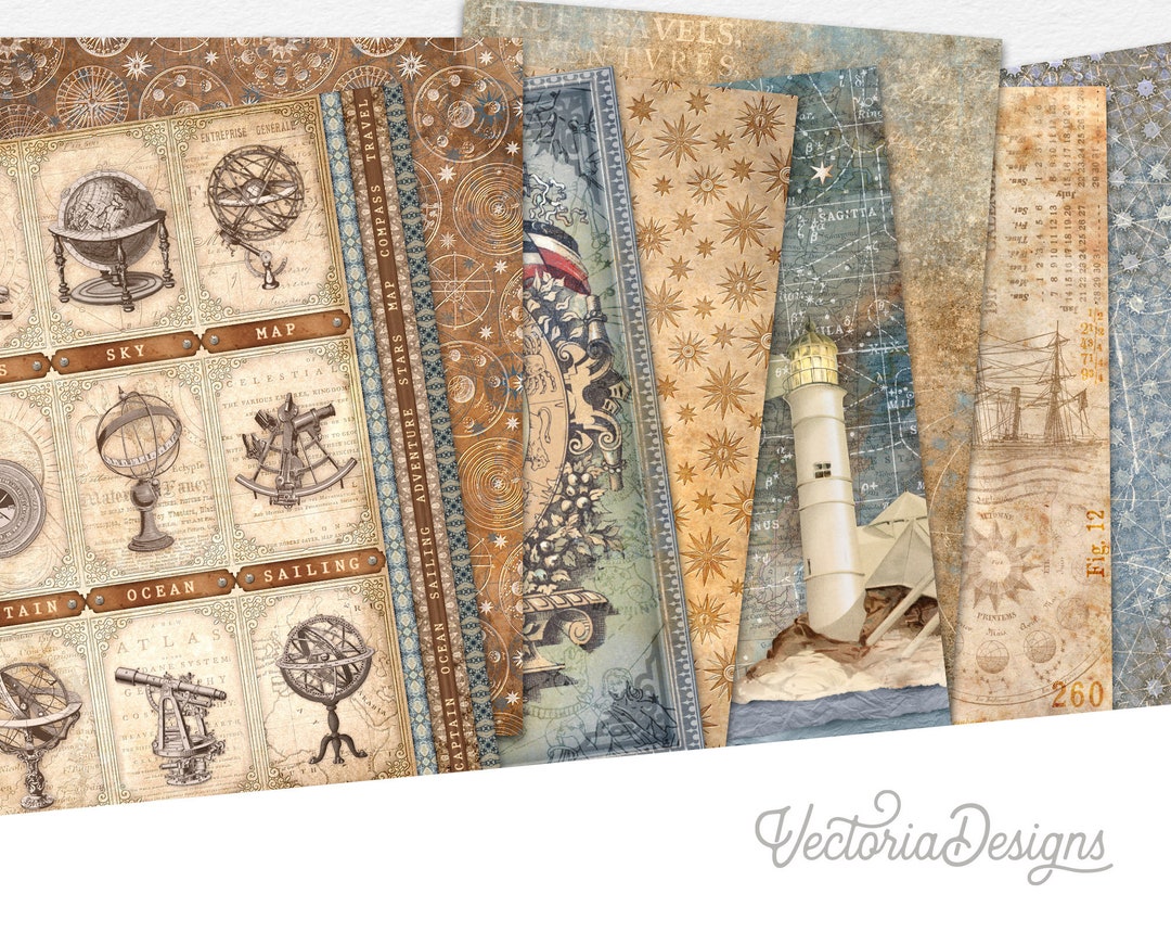 Written in the Stars Paper Pack, Celestial, Digital Paper, Printable ...