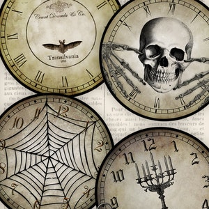 Halloween Clocks, Halloween Skull Decor, Halloween Printables, Bat ...