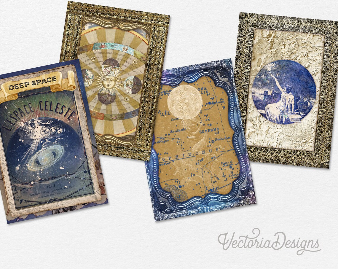 Celestial Cards Printable Cards Astrology Cards Junk - Etsy