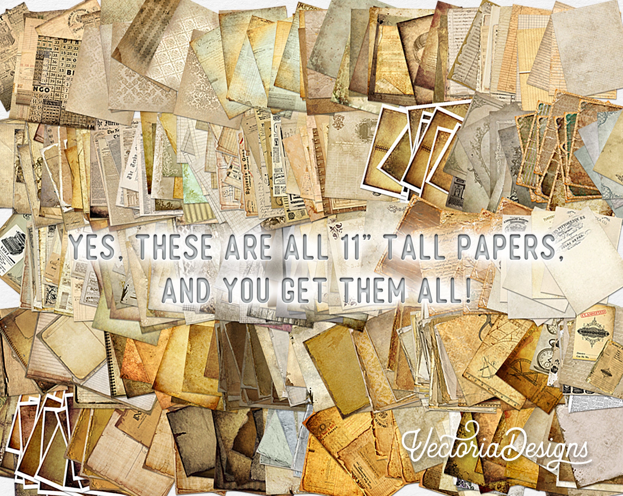 Mega Antique Papers Crafting Bundle Ephemera Paper Digital | Etsy Australia