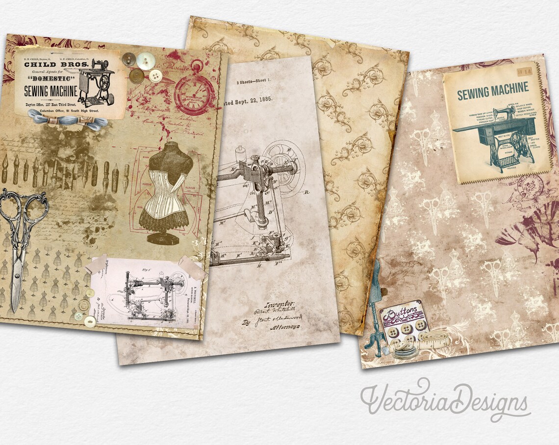 Mad About Sewing Paper Pack Sewing Themed Papers Printable - Etsy