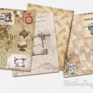Mad About Sewing Paper Pack, Sewing Themed Papers, Printable Journal ...