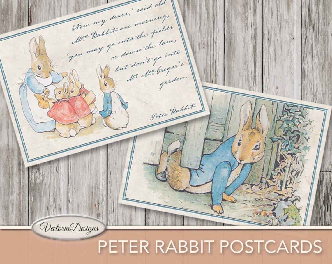 Peter Rabbit Postcards Printable Postcards Beatrix Potter | Etsy Canada