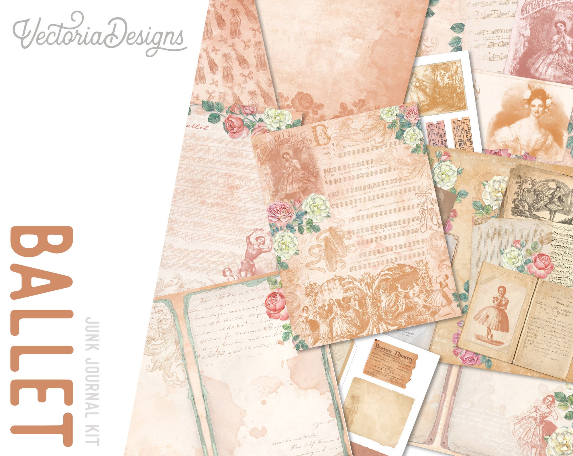 Ballet Junk Journal Kit, Balletcore, Ballet Journal, Printable Junk ...