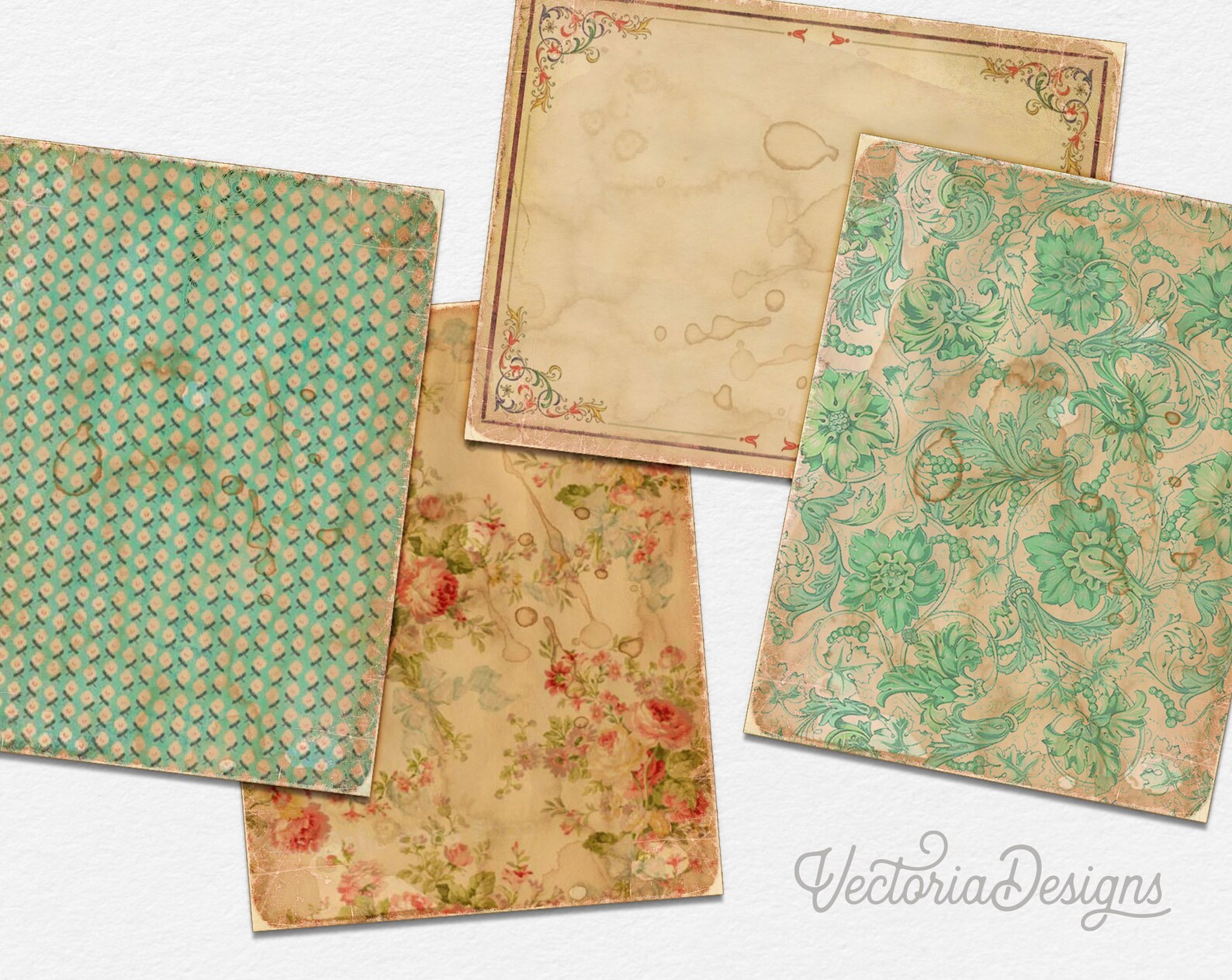 Floral Grunge Paper Pack Printable Paper Pack Journal - Etsy