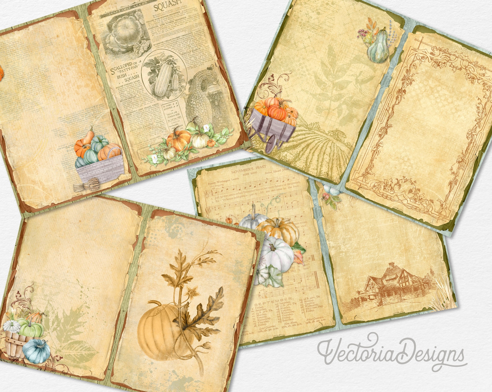 Pumpkin Patch Junk Journal Kit Fall Junk Journal Kit Autumn - Etsy