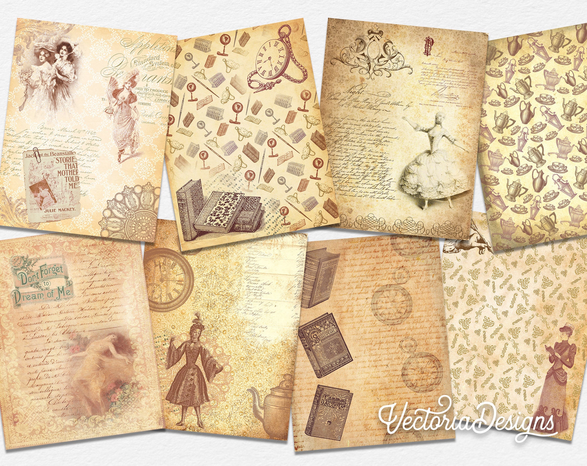 Antique Book Paper Pack Vintage Book Paper Pack Printable - Etsy Australia