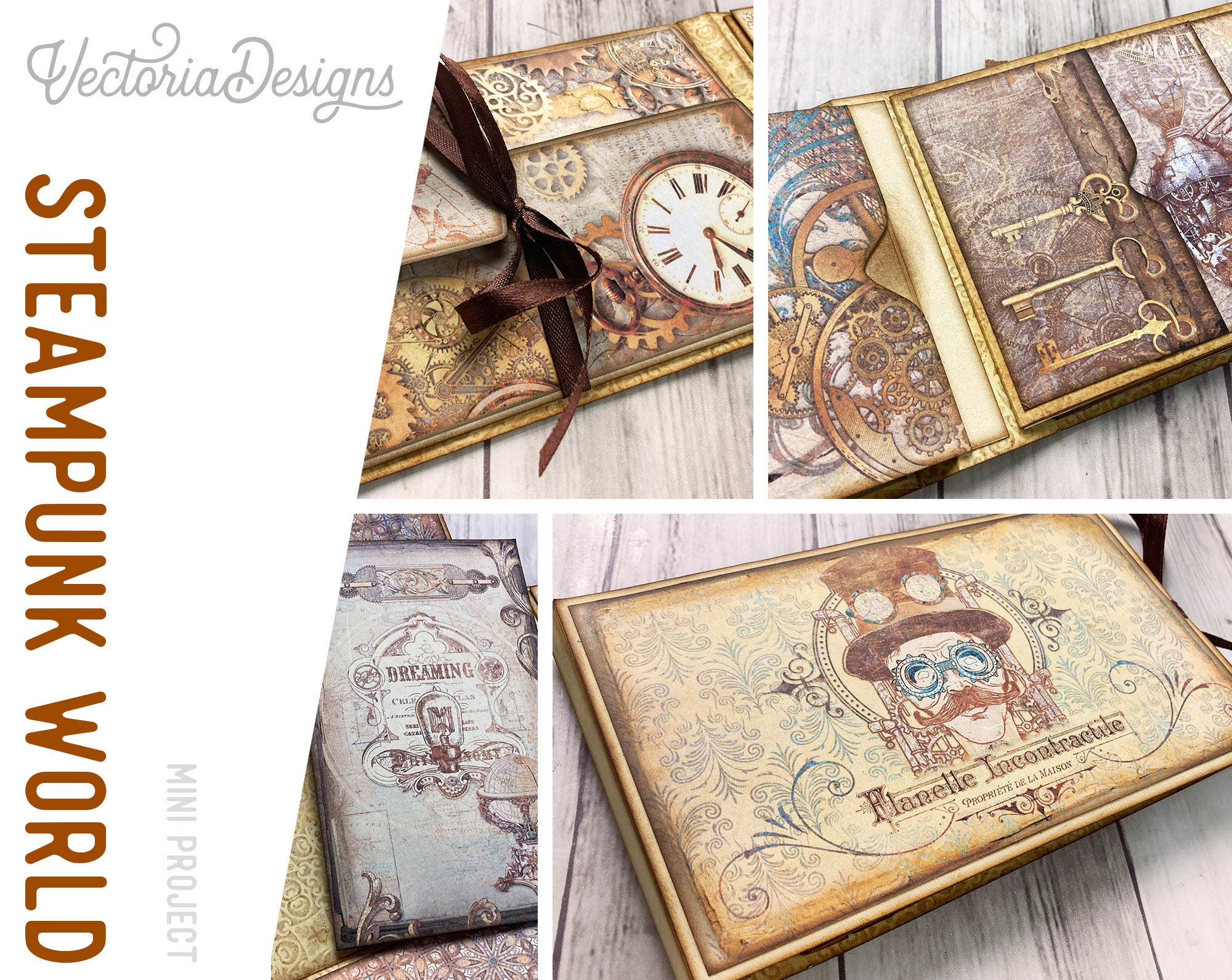 Steampunk World Mini Project, Booklet Craft Kit, Folio Kit, Junk ...