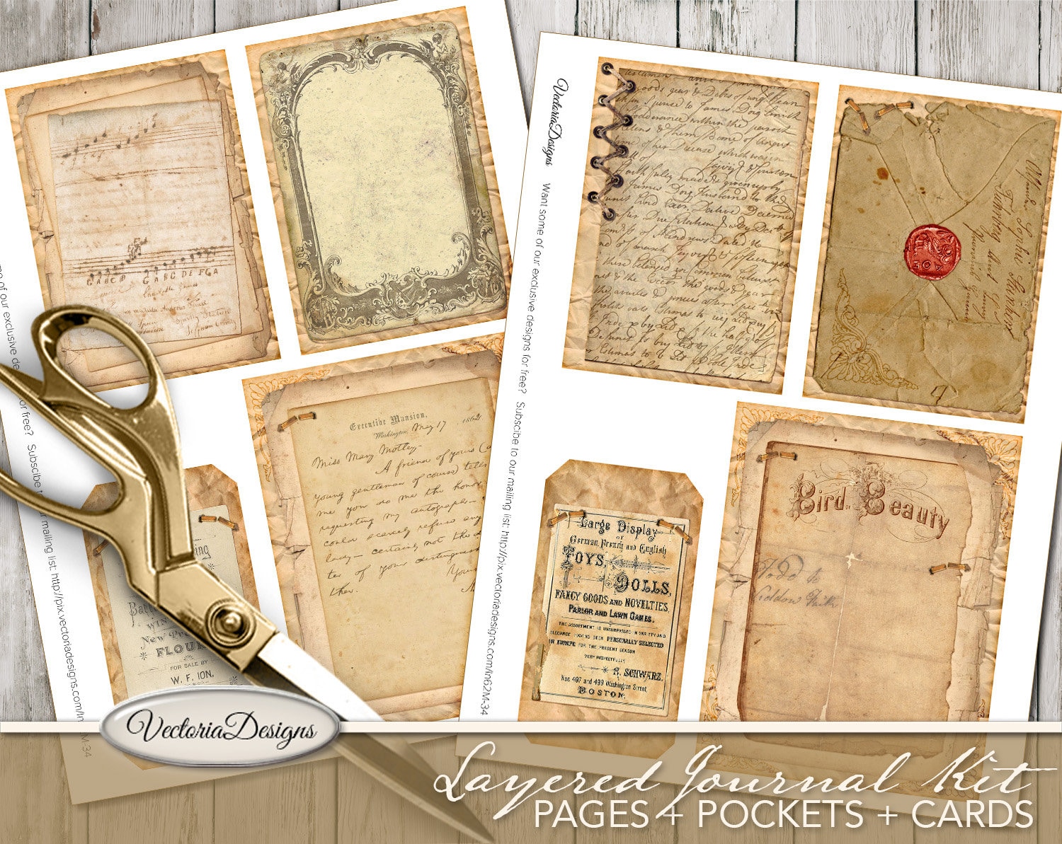 Layered Journal Kit, Printable Junk Journal, Digital Journal Kit, Junk ...
