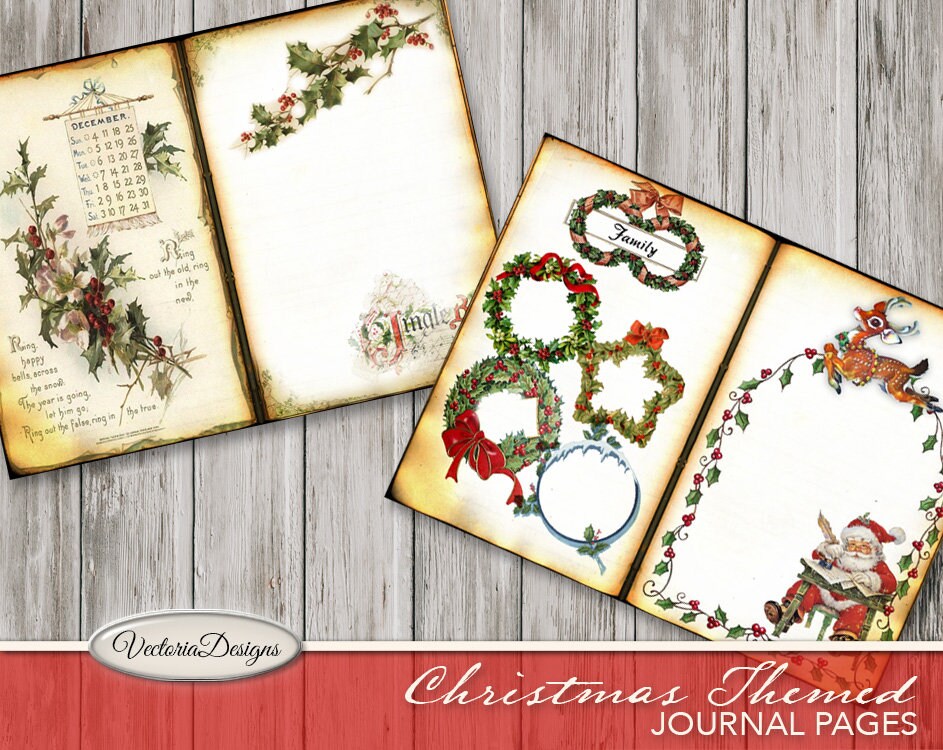 Christmas Junk Journal Kit, Christmas Printables, Christmas Decoration ...