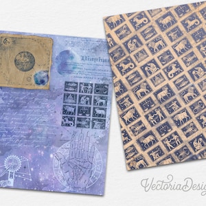 Mystic Astrology Paper Pack, Zodiac Paper Pack, Stars Moon Paper Pack ...
