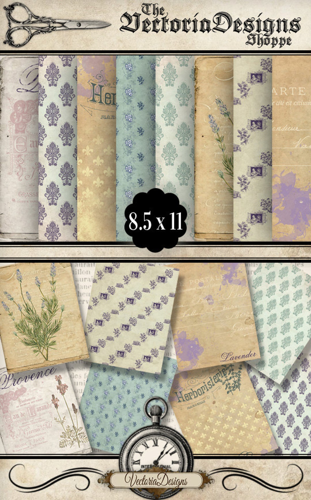 French Provincial Papers Printable Paper Digital Paper Pack - Etsy