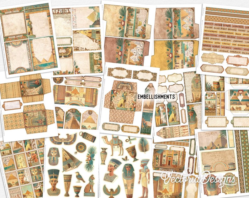 Ancient Egypt Junk Journal Kit DELUXE, Ancient Egypt Crafting ...